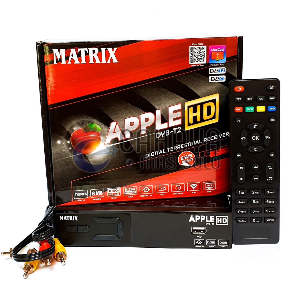 Jual STB Matrix Apple Merah Set Top Box Digital Channel UHF Antena ASO ...