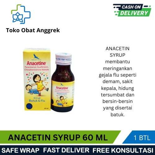 Jual ANACETIN SYRUP 60 ML/OBAT BATUK PILEK ANAK/DEMAM/HIDUNG TERSUMBAT ...