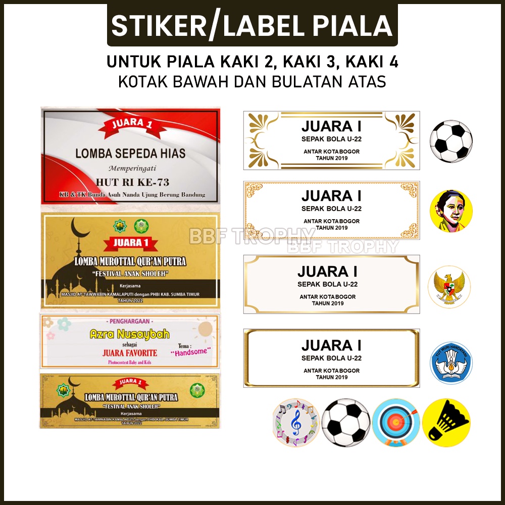 Jual Stiker piala kaki 2-Kaki 3-Kaki 4 | Shopee Indonesia