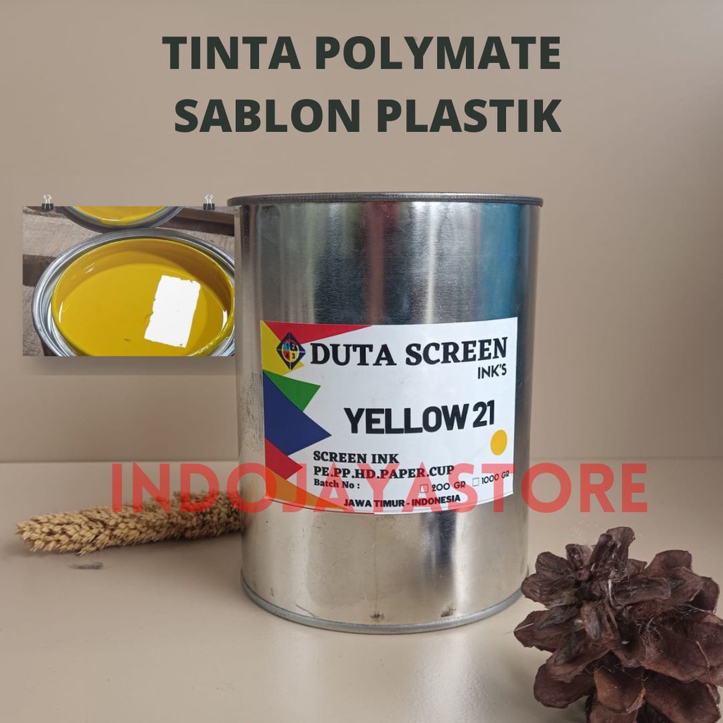 Jual TINTA SABLON PLASTIK KUNING-YELLOW21-POLYMATE-DUTA SCREEN 1KG | Shopee Indonesia