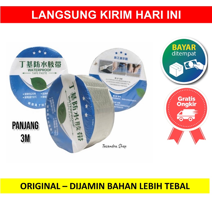 Jual LEM LAKBAN ALUMINIUM ANTI AIR FOIL BUTYL SUPER WATERPROOF ANTI BOCOR 3M 3METER 3 M METER ...