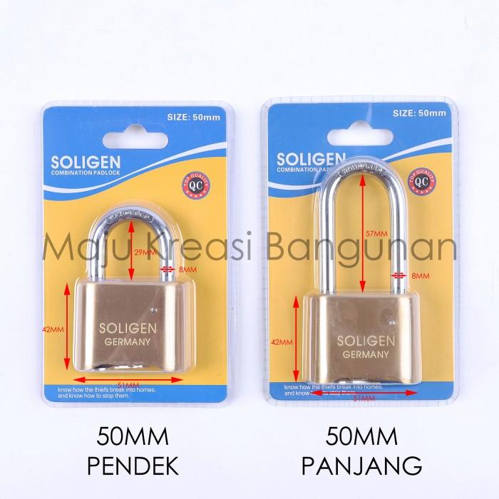 Jual Gembok Nomor SOLIGEN 50mm 50 mm Password Panjang Pendek Pagar ...