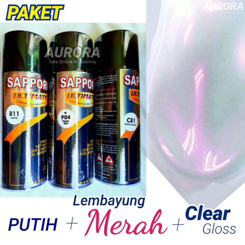 Jual PAKET Sapporo Ultimate Putih White B11 + Pearl Red P04 Lembayung ...