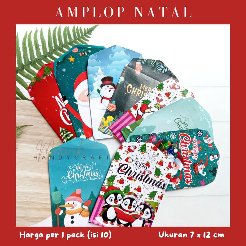 Jual Amplop Natal art papper glossy 1 pak isi 10 lembar Angpao Natal ...