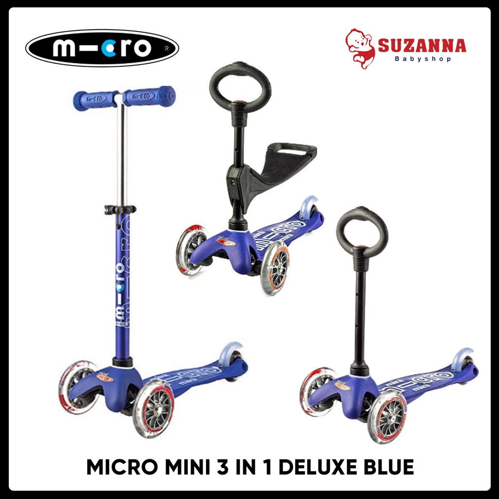 Jual Micro Mini 3 In 1 Deluxe Blue Skuter Anak | Shopee Indonesia