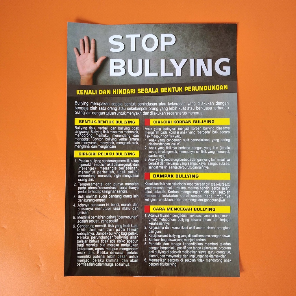 Jual Poster Bullying (C) Poster Kekerasan Anak - Poster Sekolah | Shopee Indonesia