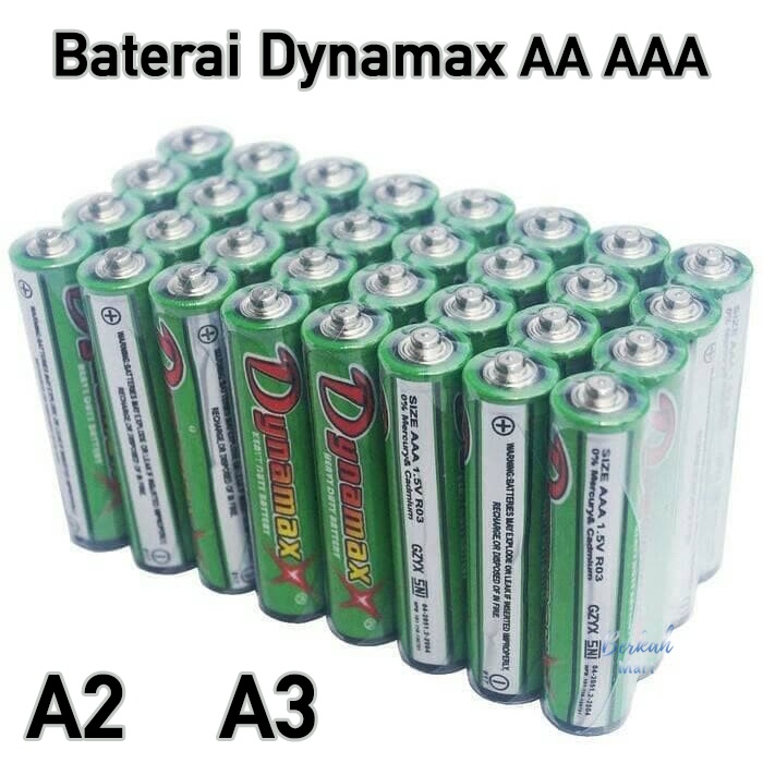Jual Baterai Dynamax AA AAA 1.5V Not Rechargeable Eco Black Hijau A2 A3 ...