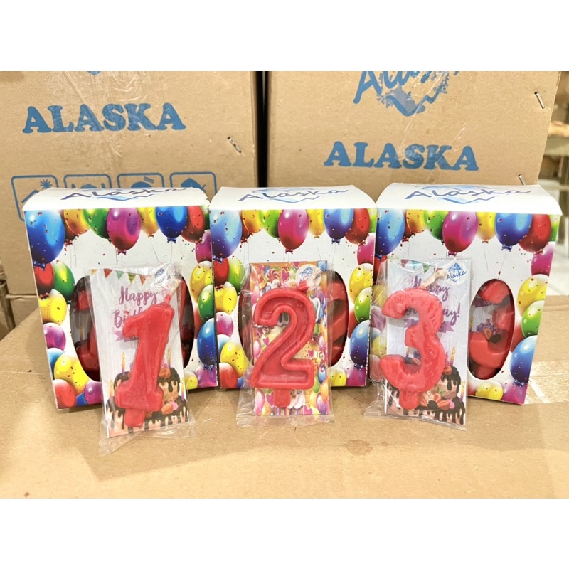 Jual Lilin Angka Merah isi 12 pcs / Lilin Angka Ulang Tahun / Lilin ...