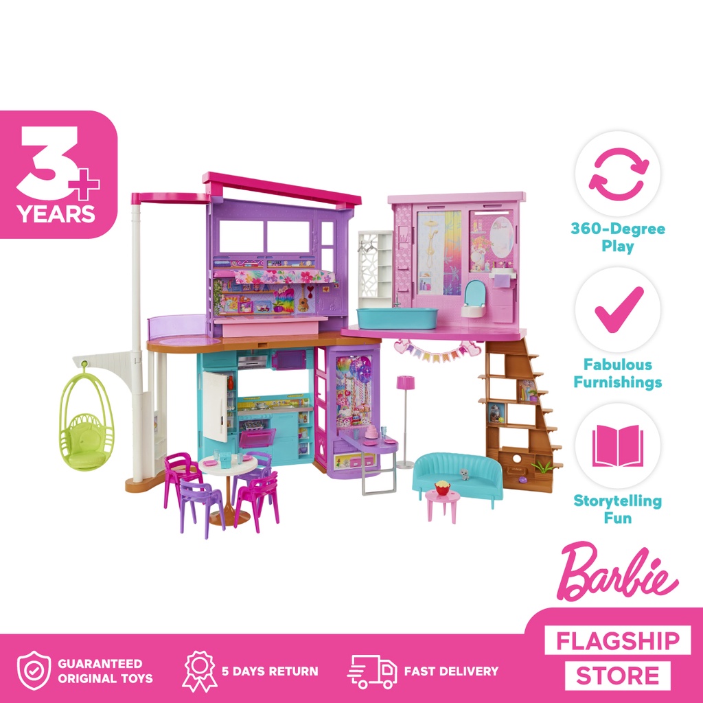Jual Barbie Vacation House Playset with 30+ pieces - Mainan Anak ...
