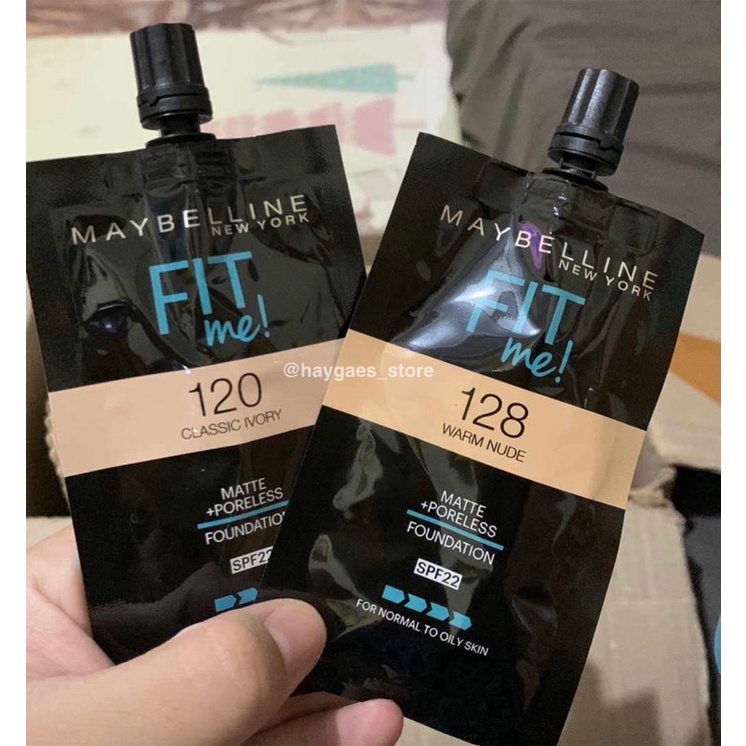 Jual Maybelline Fit Me Foundation 120 dan 128 Matte Poreless Sachet ...