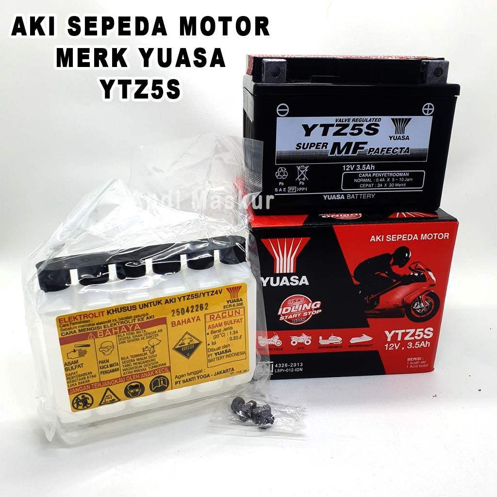 Jual YUASA YTZ5S Aki Motor untuk Motor Vario 110 Mio Soul GT Beat ...