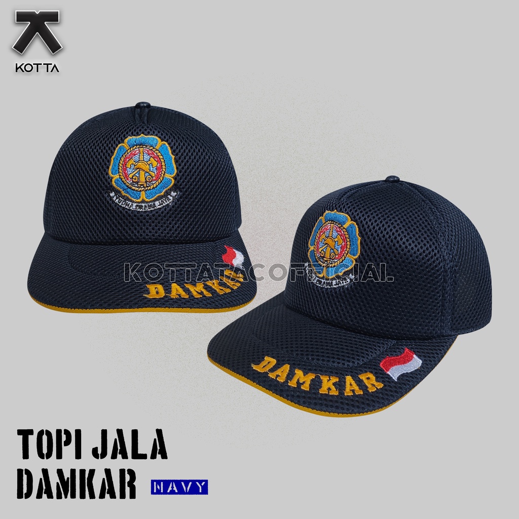 Jual TOPI JALA DAMKAR NAVY - TOPI JARING DAMKAR LOGO - TOPI DAMKAR ...