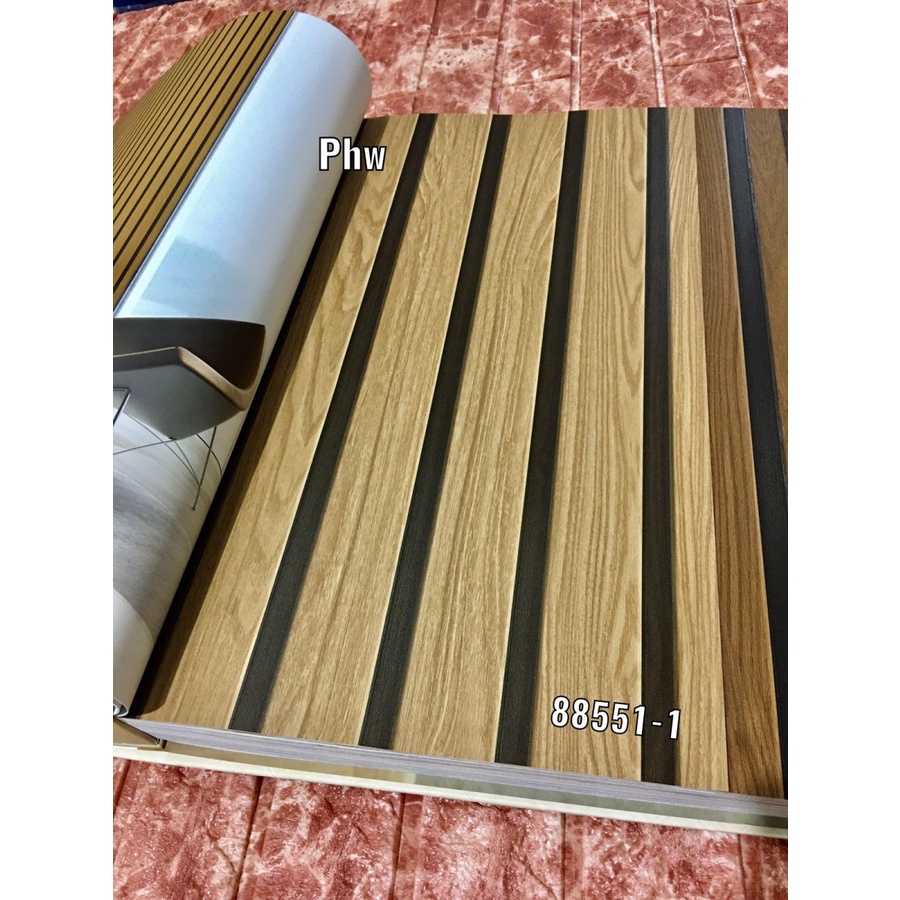 Jual WALLPAPER DINDING KOREA KAYU VERTICAL MODERN MINIMALIS COKLAT ...