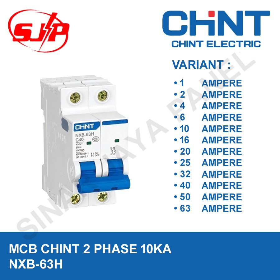 Jual MCB CHINT NXB-63H 2P 10kA 1A 2A 4A 6A 10A 16A 20A 25A 32A 40A 50A 63A ORIGINAL | Shopee ...