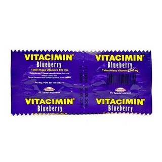Jual Vitacimin Juicy Blueberry Vitamin C 500mg Tablet Hisap | Family ...