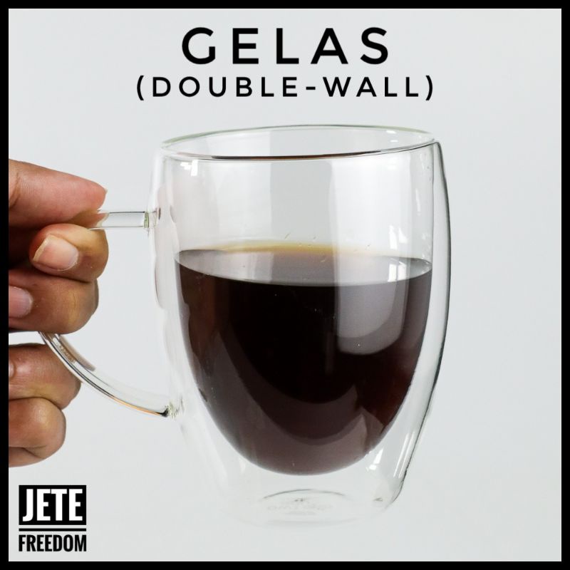Jual One Two Cups Gelas Minum Cangkir Kopi Teh 350ml Anti Panas Double ...