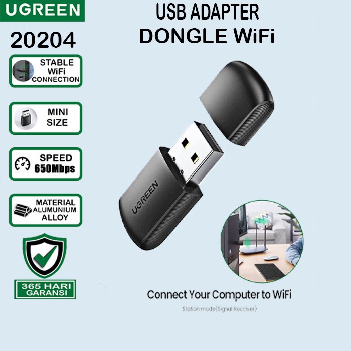 Jual UGREEN 20204 USB Adapter Penangkap Signal WiFi Receiver Wireless ...