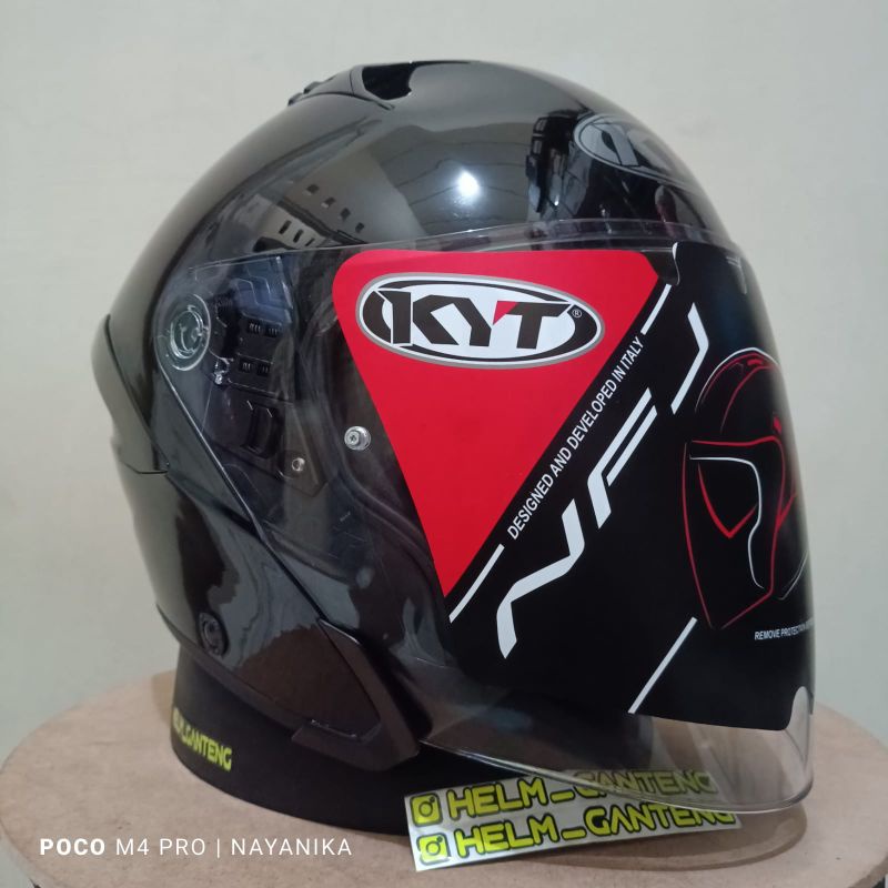 Jual KYT NFJ PLAIN BLACK DAN BLACK MATTE GLOSSY Doff | Shopee Indonesia
