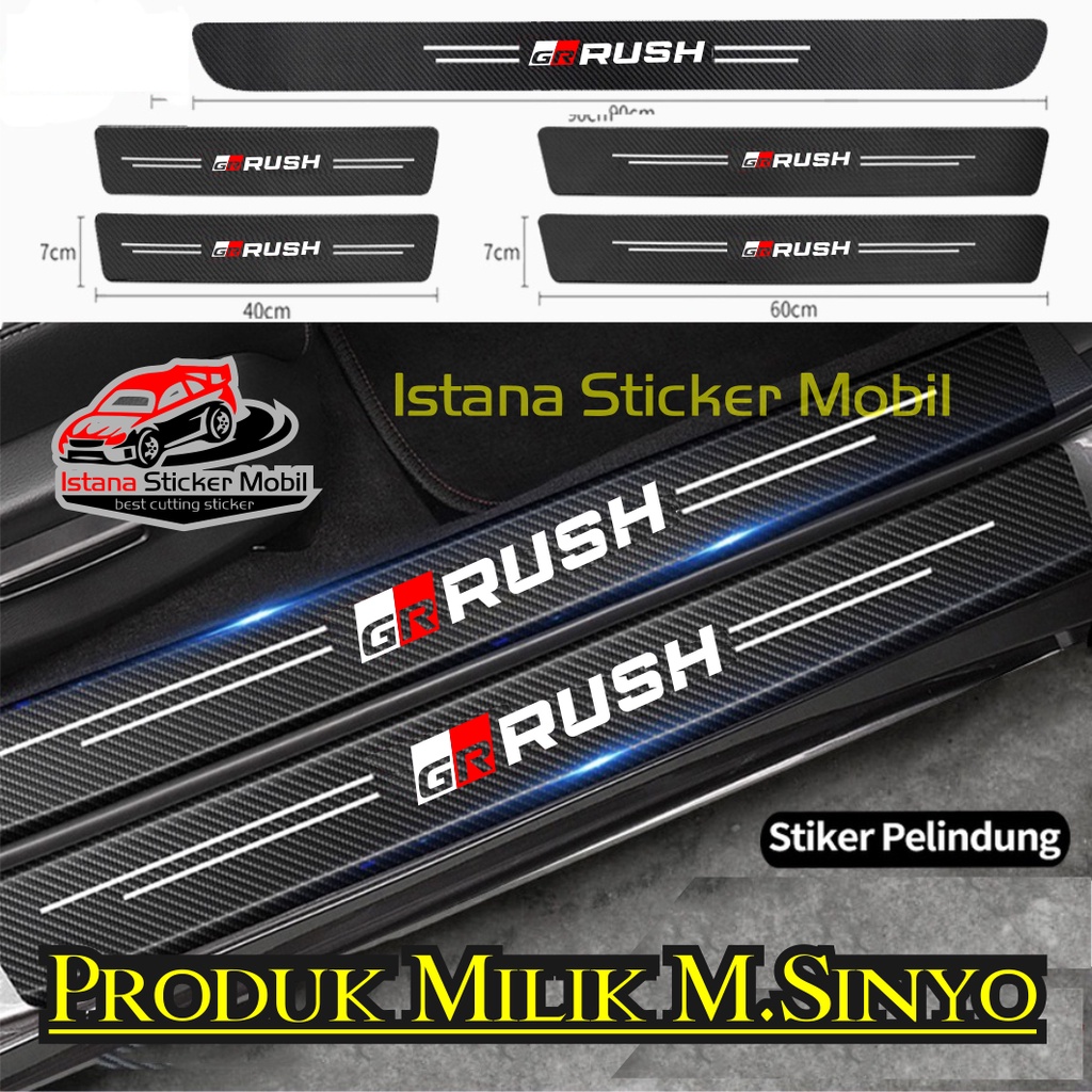 Jual 5pcs sepaket sticker mobil rush gr sport stiker karbon 3d pengaman ...