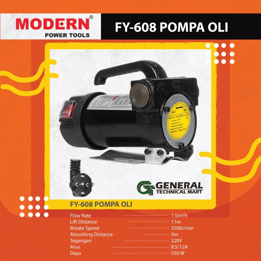 Jual Pompa oli & solar MODERN LISTRIK FY 608 220V 550Watt | Shopee ...