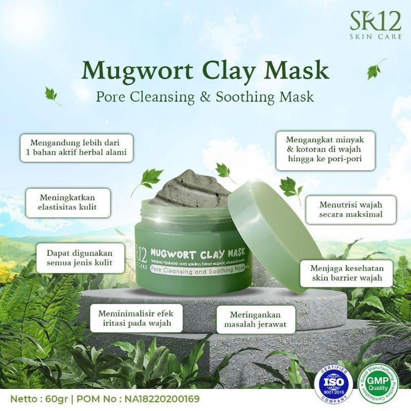 Jual Mugwort Clay Mask SR12 Masker Wajah Bebas Komedo Mengecilkan Poripori Hempaskan Jerawat ...
