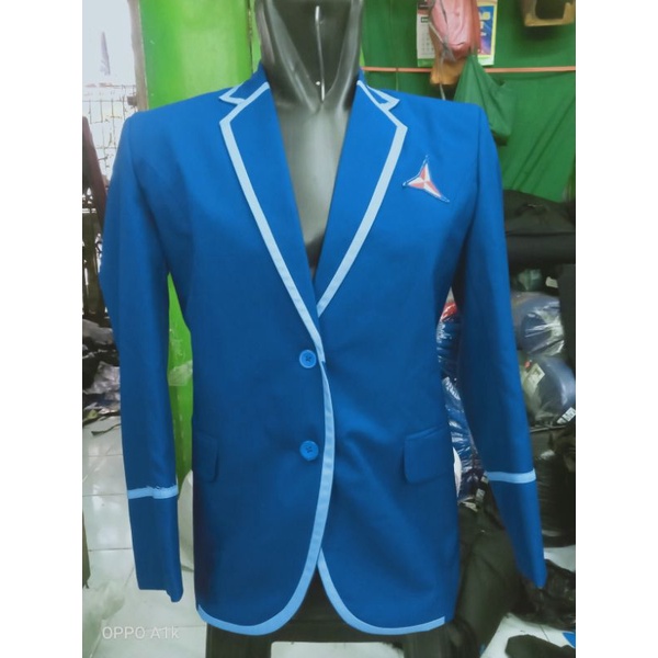 Jual jas partai Demokrat wanita terbaru / jas model AHY cewek | Shopee ...