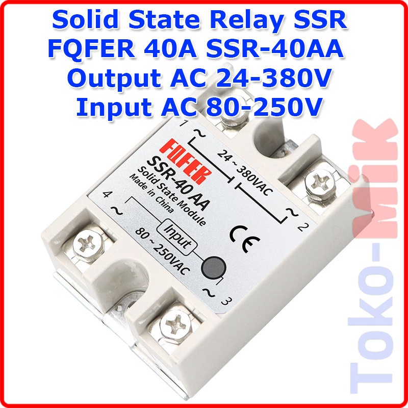 Jual FQFER SSR-40AA 40A SOLID STATE RELAY SSR AC Output AC 24-380V FOTEK | Shopee Indonesia