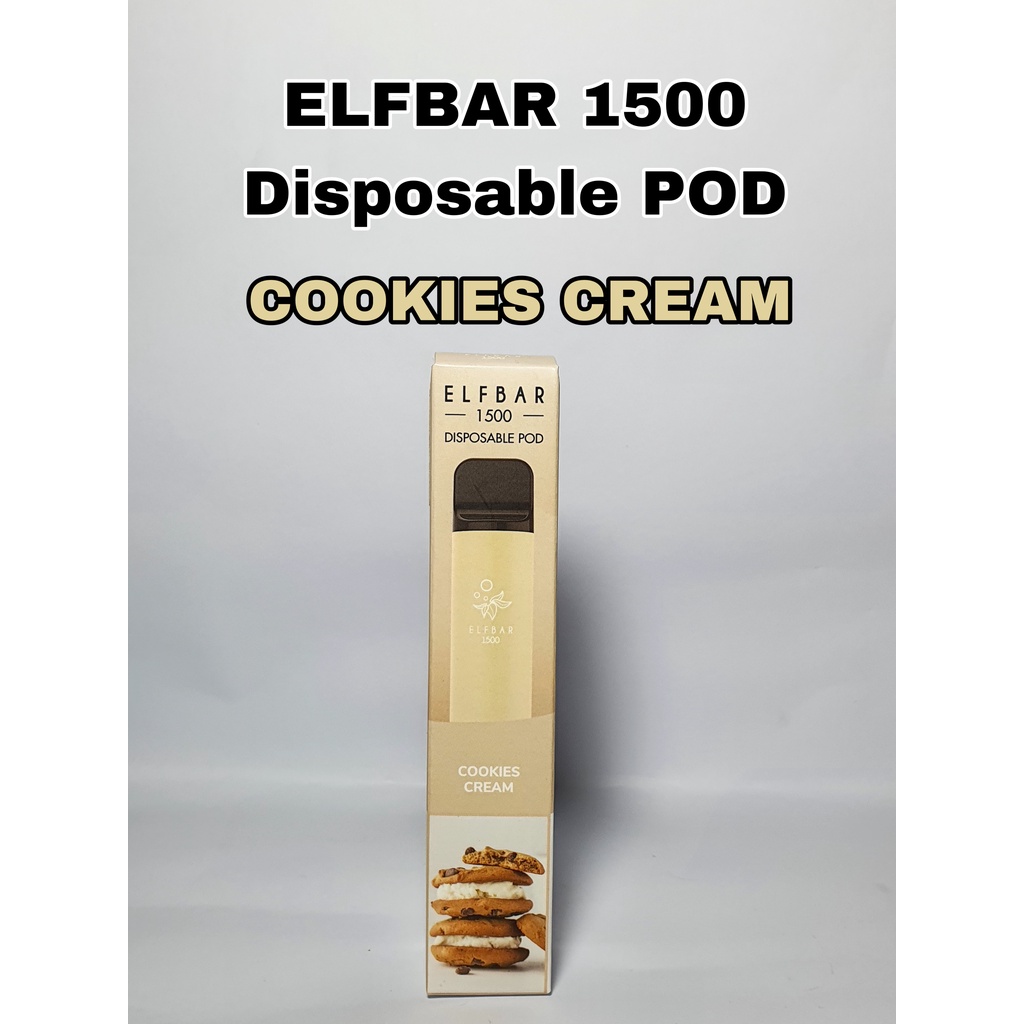 Jual ELFBAR 1500 Cookie Cream Disposable Pod /Disposable Vape | Shopee ...