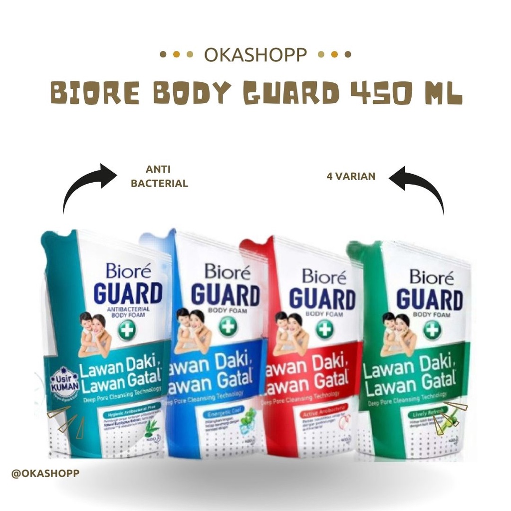 Jual Biore Body Guard 450 Ml Sabun Mandi Cair Kemasan Isi Ulang Pouch ...