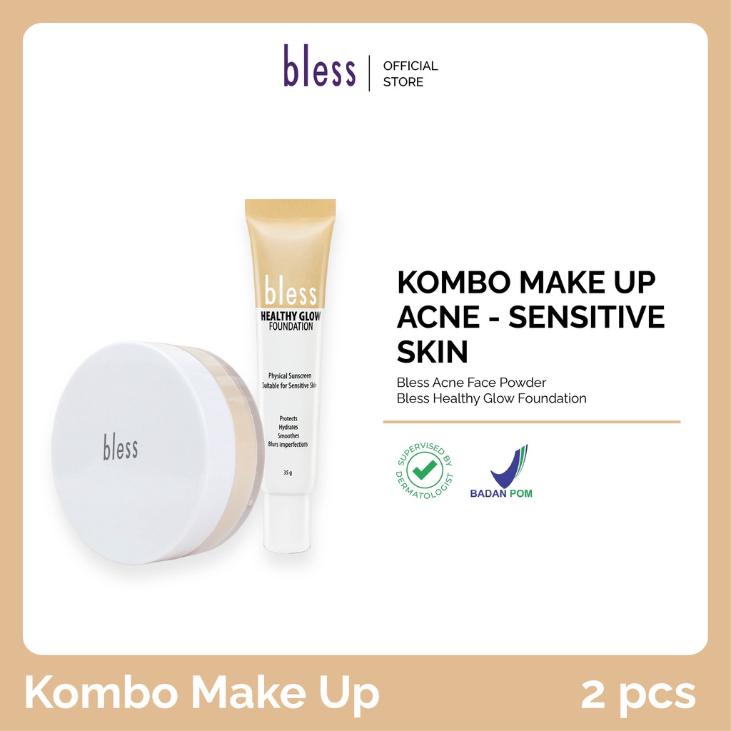 Jual [BUNDLE] Bless - Kombo Make Up Acne-Sensitive Skin (Acne Face ...