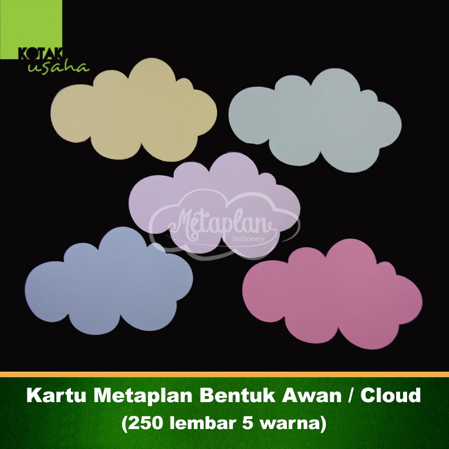 Jual Kartu Metaplan Bentuk Awan (250 lembar 5 warna) | Shopee Indonesia