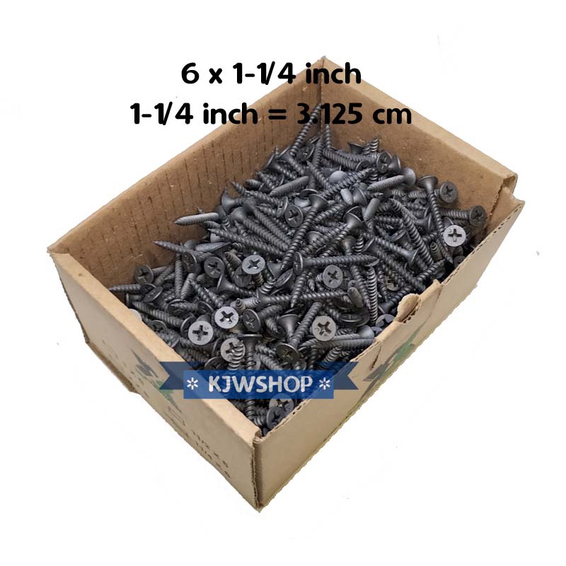 Jual Drywall Sekrup Gypsum 6mm x 3cm Sekrup Baja Hitam 1.25 Sekerup Gipsum Draywall 6mm x 1 1/4 ...