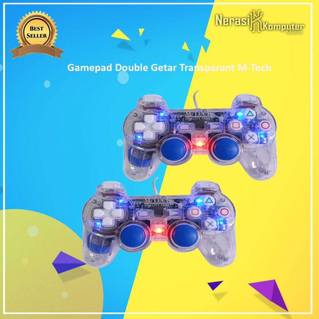 Jual Stik PC Komputer Laptop Joystick Gamepad Double Getar Transparant ...