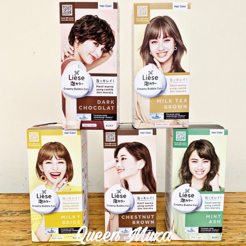 Jual Liese Creamy Bubble Hair Color Foam Mint Ash Milk Tea Brown ...