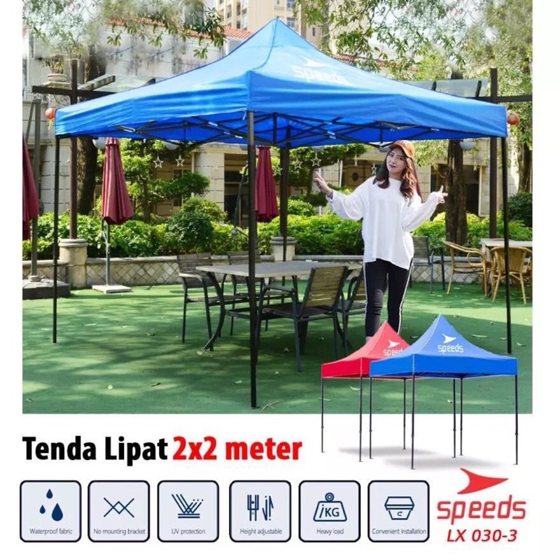 Jual Tenda Lipat Portable Folding Tent 2x2 M LX 030-3A (Biru, Merah ...