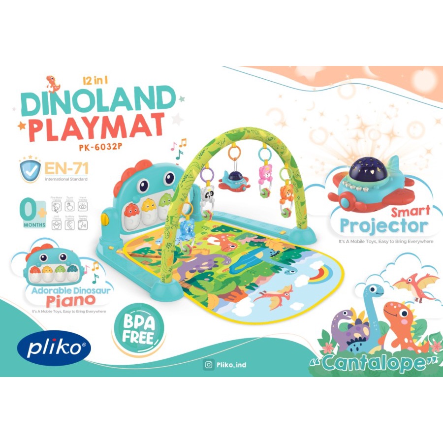 Jual Playmat Dinoland Pliko 12in1 PK-6032P Playgym With Piano / Play ...