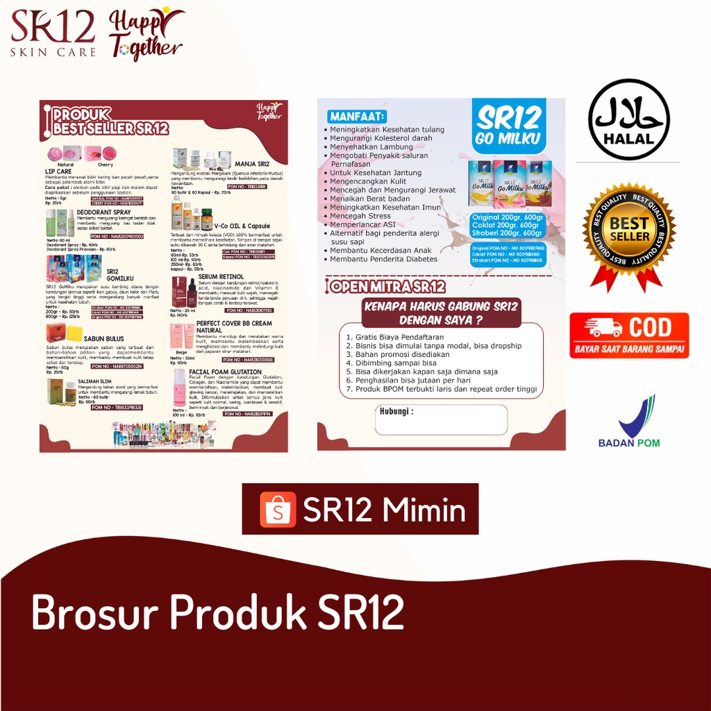 Jual Brosur Go Milku SR12 / Brosur Produk SR12 / Brosur Lembaran / Brosur Produk Best Seller ...