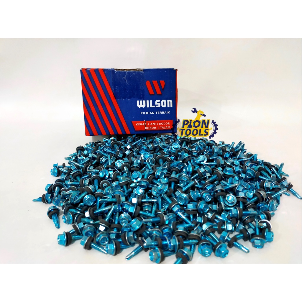 Jual WILSON SDS 12x20 mm PUTIH + Karet Baut Baja Ringan Drilling Sekrup ...