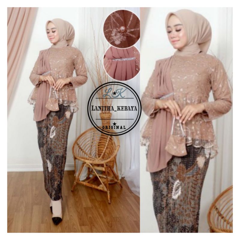 Jual Kebaya Aurora Selendang Modern / Kebaya Wisuda / Set Kebaya ...