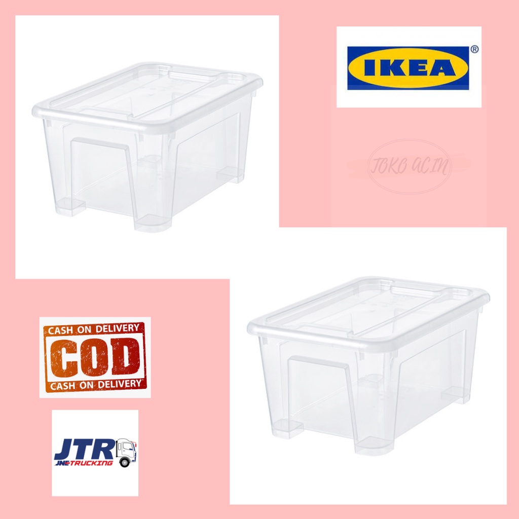 Jual SAMLA Kotak transparan uk 28x19x14 cm/5 l, kotak plastik, kotak ...