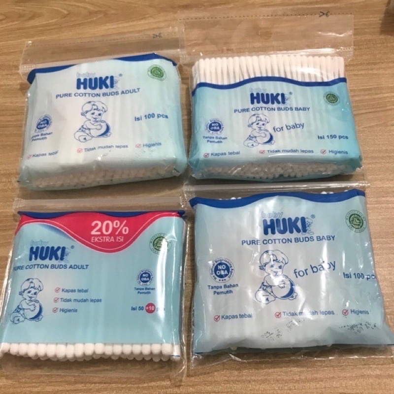 Jual [READY] Huki Pure Cotton Bud For Adult & Baby Isi 50pac+10pcs ...
