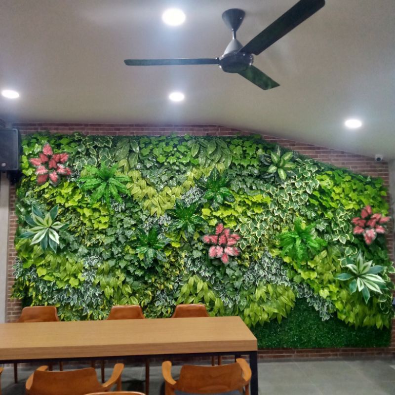 Jual pembuatan taman vertical garden articifial dekorasi dinding taman ...