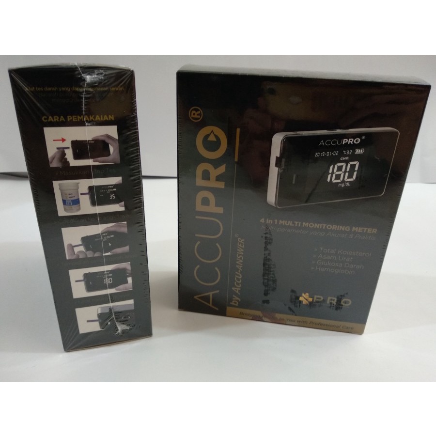 Jual Accu Pro Multicheck 4in1 /Cek Gula,Cholesterol ,Asam Urat ...