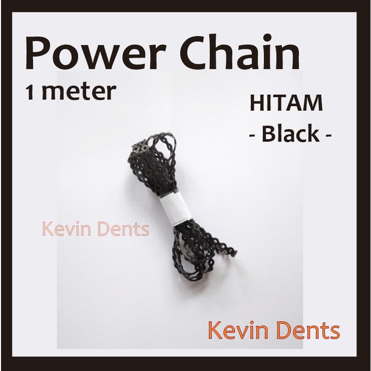 Jual Karet Behel Power Chain sambung, 1 gulung warna Hitam, Black isi 1 ...