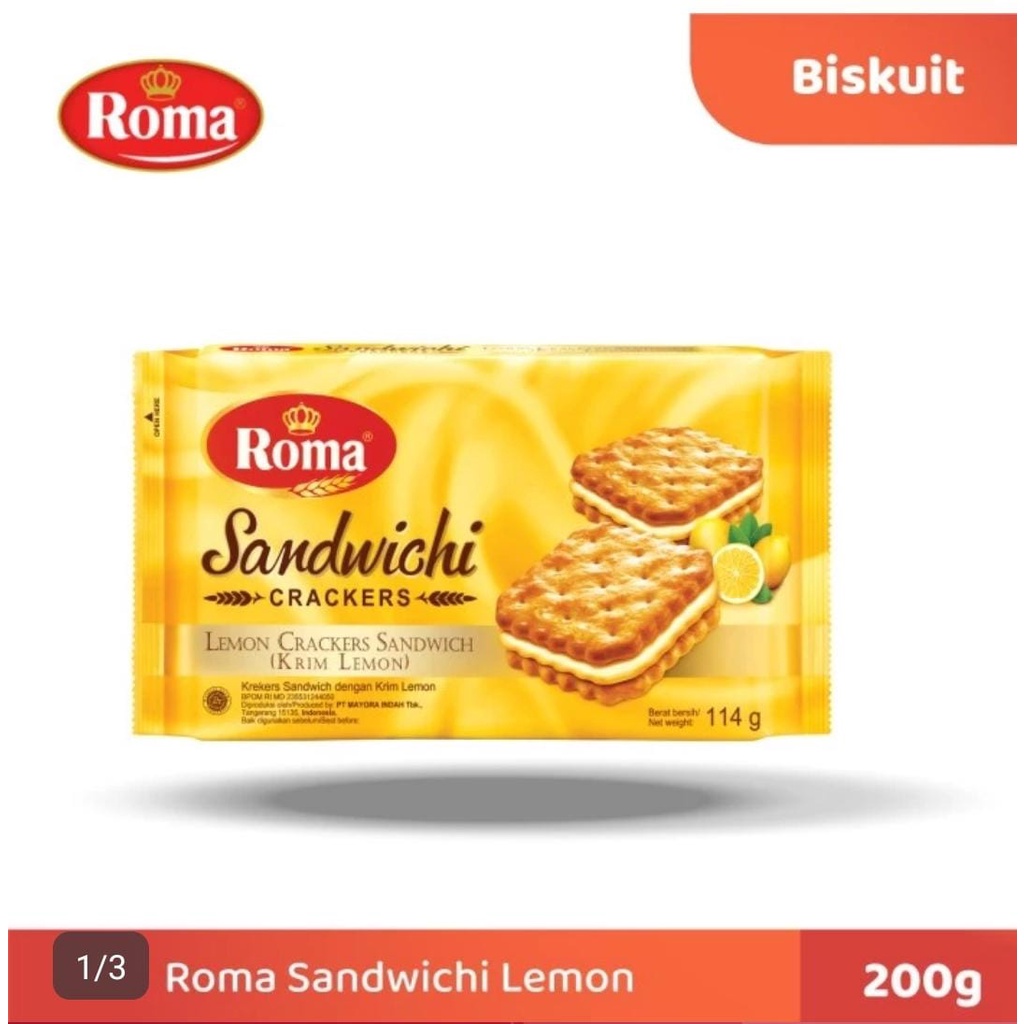 Jual Biskuit Roma Sandwichi Lemon 114 Gr | Shopee Indonesia