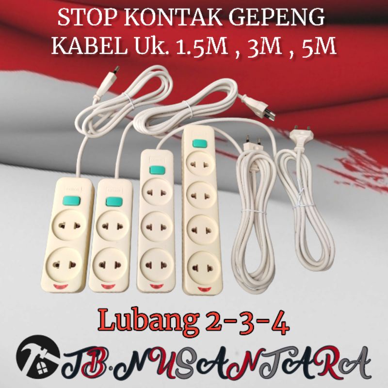 Jual STOP KONTAK KABEL 2 - 3 - 4 & KABEL UK 1.5 , 3M , 5 M STOP KONTAK ...