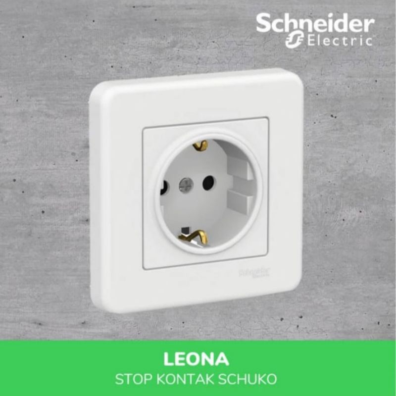 Jual Stop Kontak Schneider LEONA 1 Gang Schuko NCP / StopKontak Inbow | Shopee Indonesia
