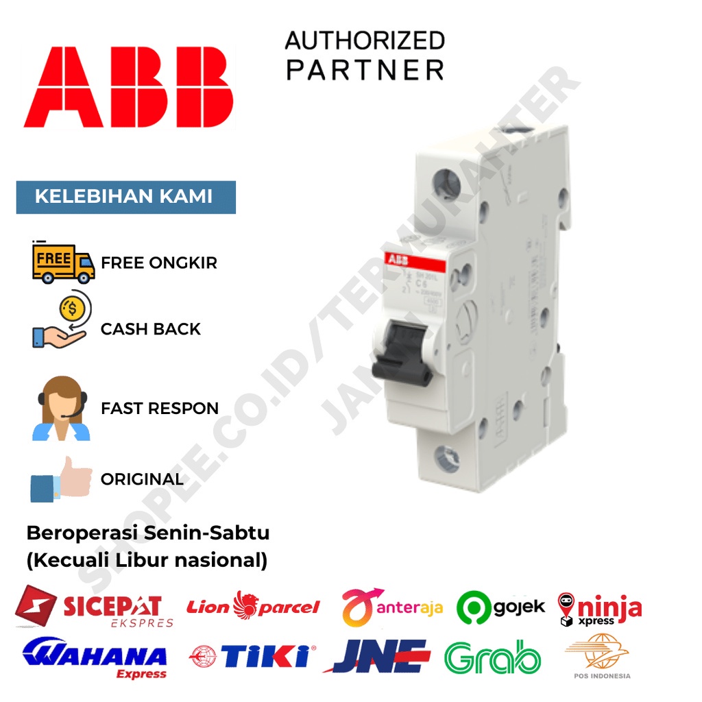 Jual ABB MCB SH 201 L-C16 2CDS241001R0164 SH201L 16A 16 Ampere 1 Pole Phase | Shopee Indonesia