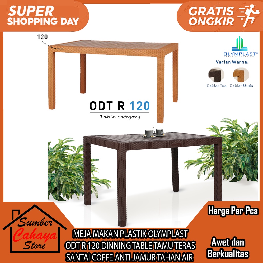 Jual MEJA MAKAN PLASTIK OLYMPLAST ODT R 120 DINNING TABLE TAMU TERAS ...