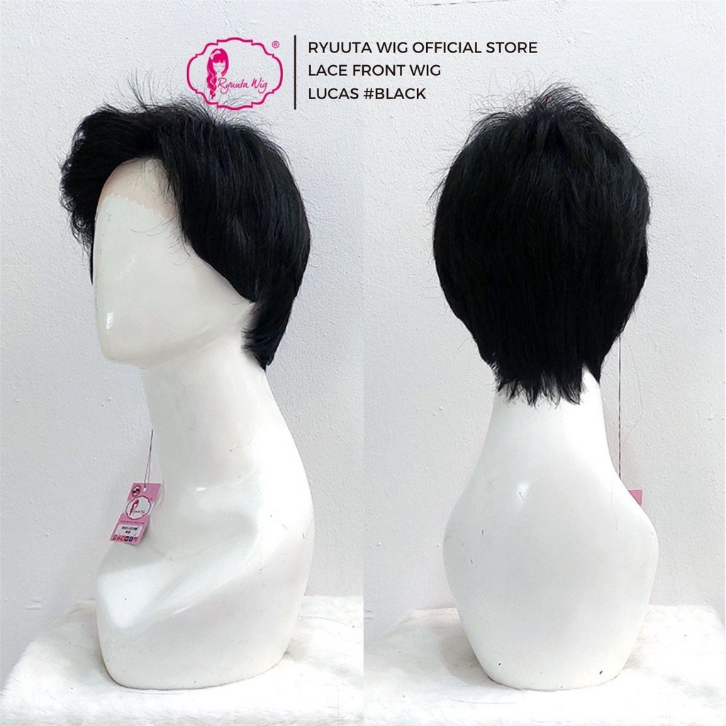 Jual Ryuuta Wig Lace Front Wig Short Man Pria Lucas Hitam Coklat ...